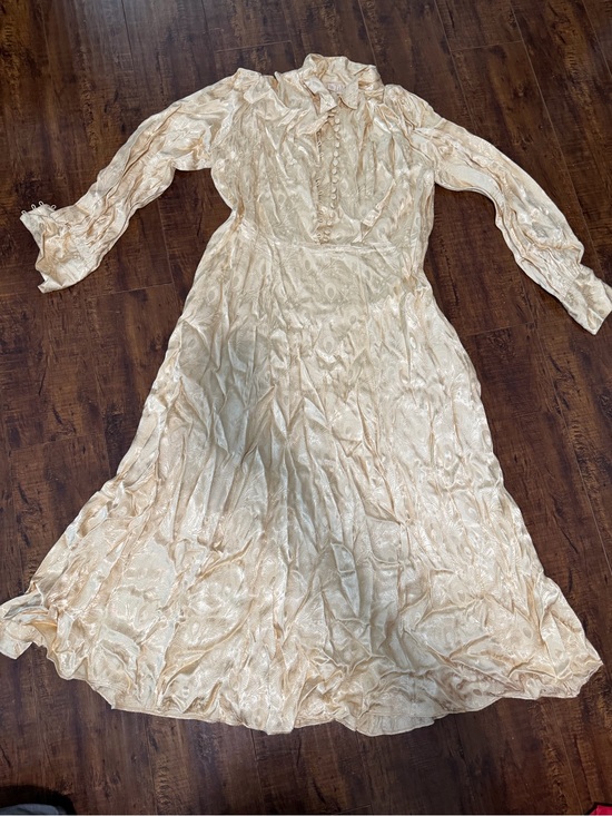 Bytimo | Dresses | Cream Long Sleeve Midi Dress With Buttonfront Detail ...